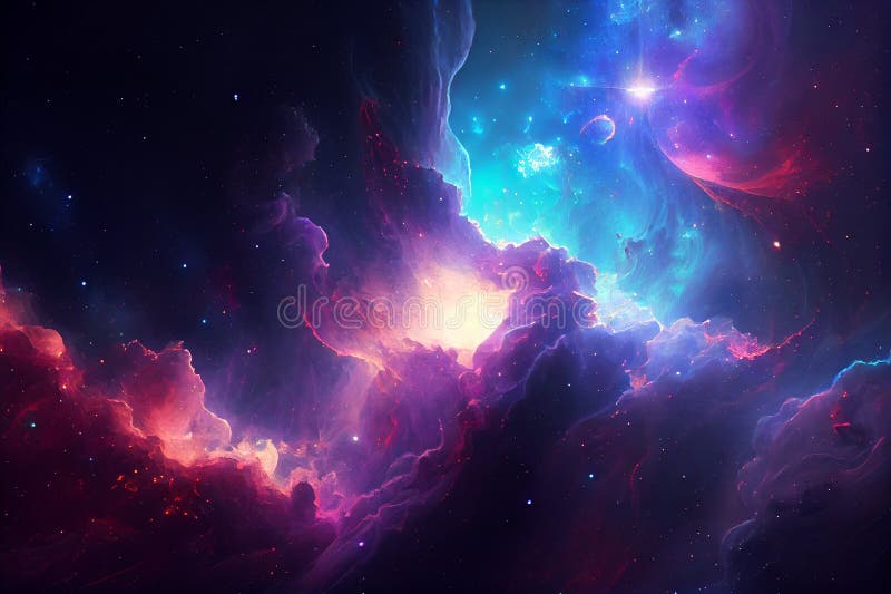 Abstract Outer Space Endless Nebula Galaxy Background Stock ...