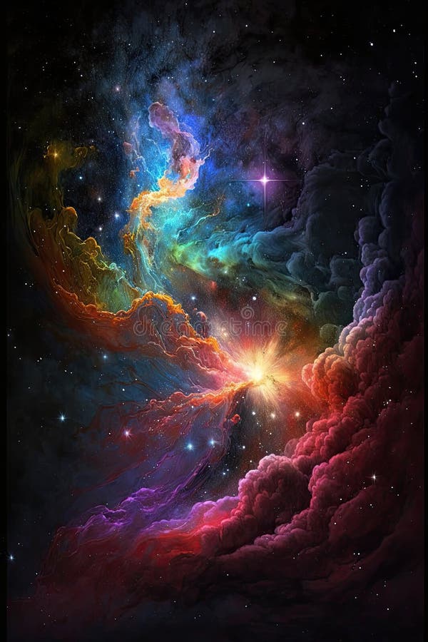 Abstract Outer Space Endless Nebula Galaxy Background. Stock ...