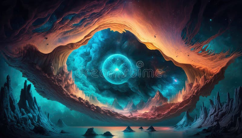 Abstract Outer Space Endless Nebula Galaxy Background, Ai Generative ...
