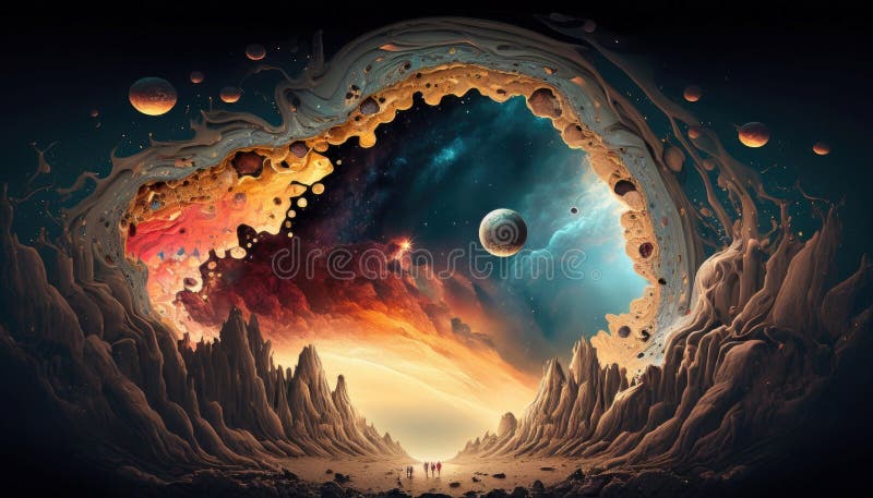 Abstract Outer Space Endless Nebula Galaxy Background, Ai Generative ...