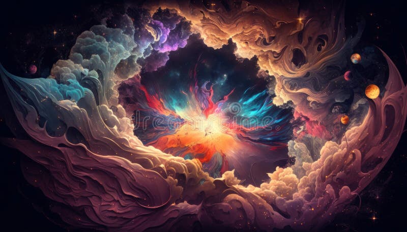 Abstract Outer Space Endless Nebula Galaxy Background, Ai Generative ...