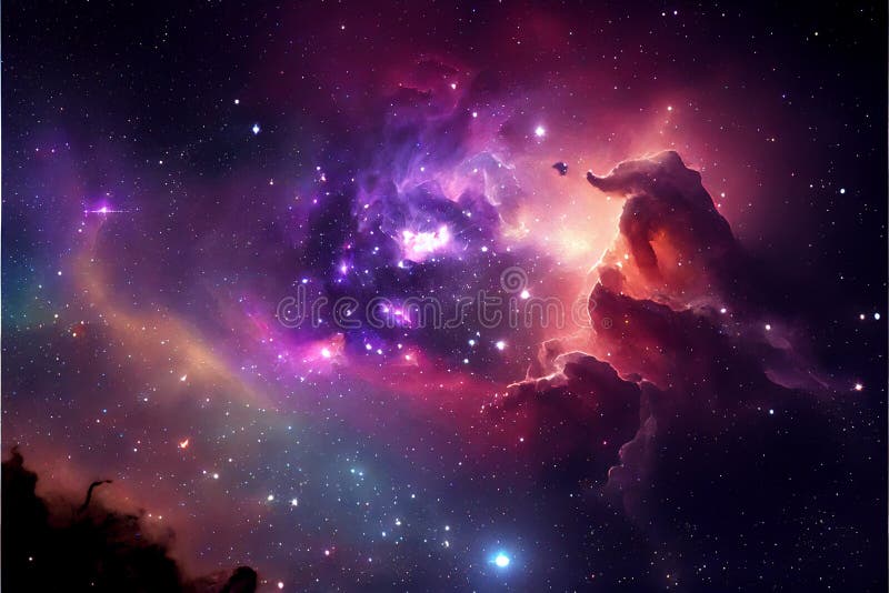 Abstract Outer Space Endless Nebula Galaxy Background. Generative Ai ...