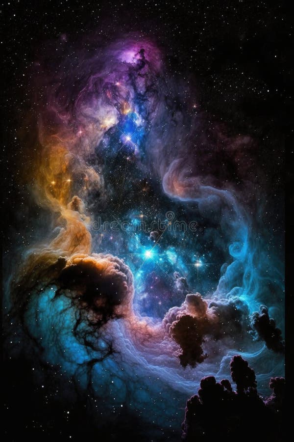Abstract Outer Space Endless Nebula Galaxy Background. Stock ...