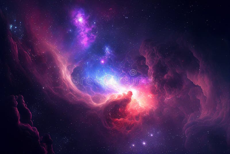 Abstract Outer Space Endless Nebula Light. Stock Illustration ... Abstract Outer Space Endless Nebula Light. Stock Illustration ...