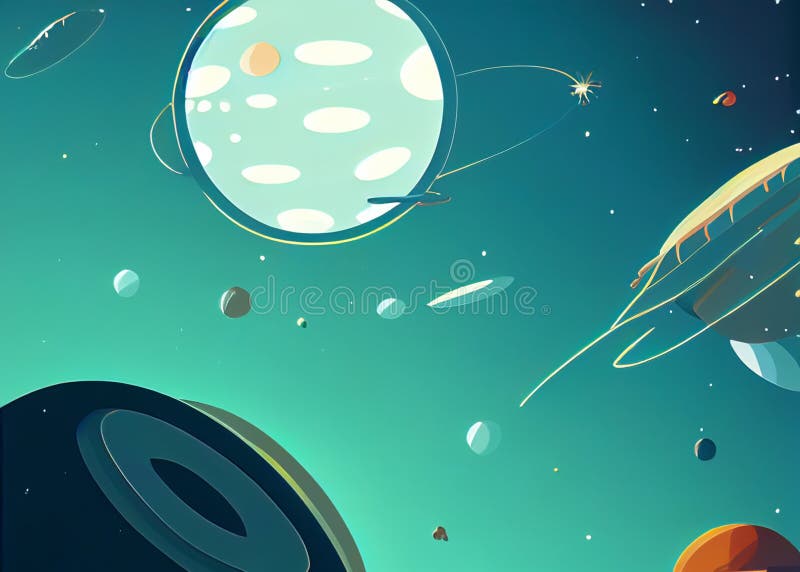 Abstract Outer Space Wallpaper, Cosmos or Space Background in Cartoon ...