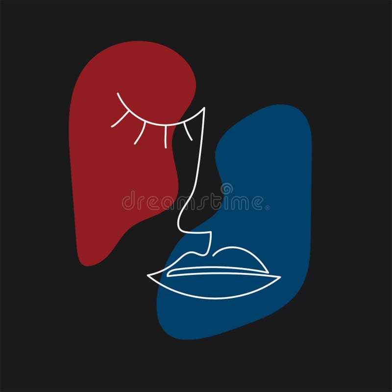 Abstract Outline of Human Face. Sketch, Doodle Stock Vector ...