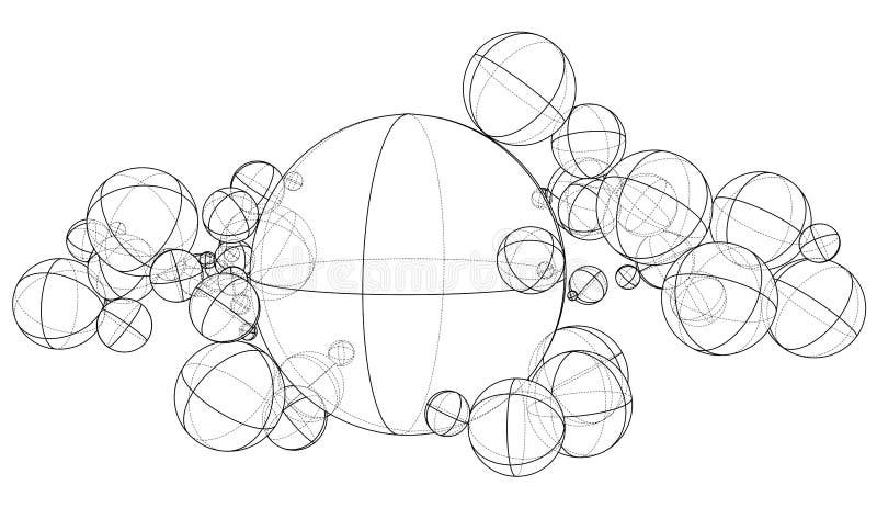 Abstract Outline Spheres Concept. Vector Stock Vector - Illustration of ...
