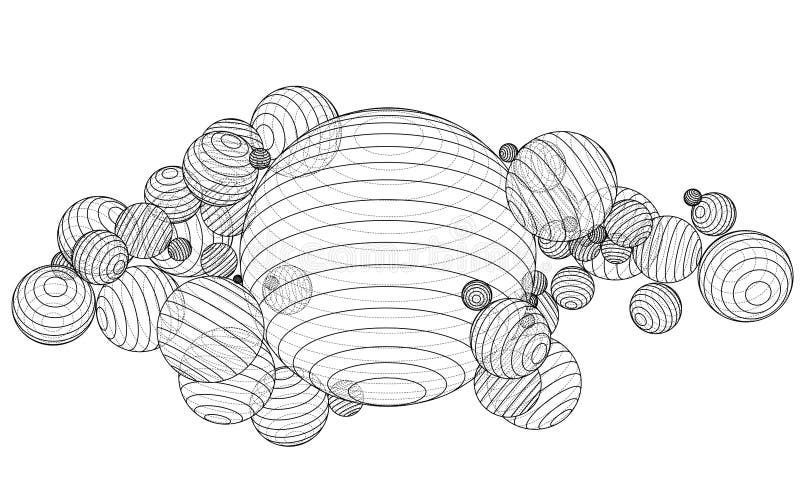 Abstract Outline Spheres Concept Stock Vector - Illustration of ball ...