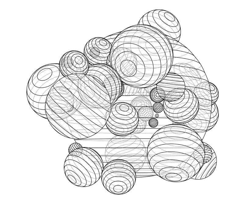 Abstract Outline Spheres Concept. Vector Stock Vector - Illustration of ...