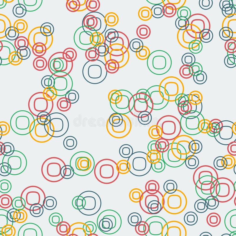 Abstract Outline Style Circles Vector Seamless Pattern Stock Vector ...
