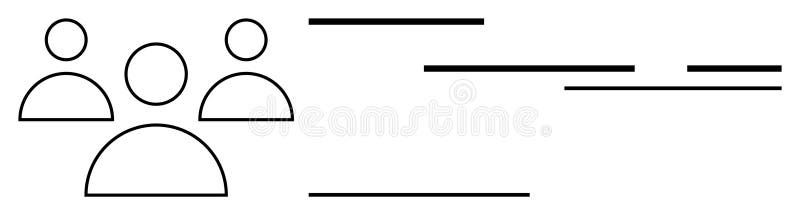 Abstract Outline of Three People and Horizontal Lines As Concept of ...