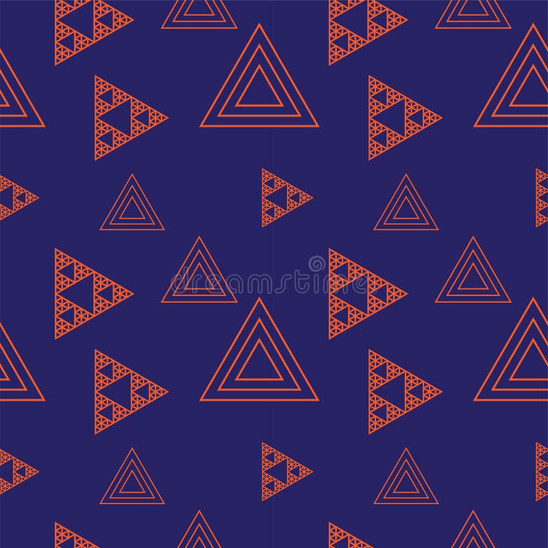 Abstract Outline Triangles Shape Ornament. Retro Triangular Geometric ...