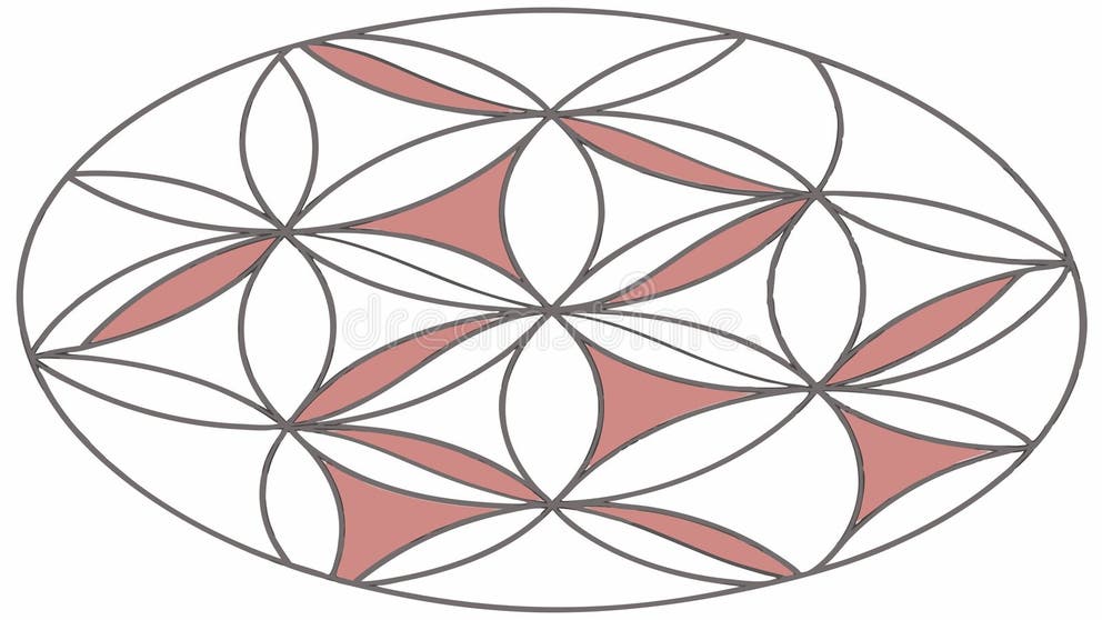 Abstract Oval Geometric Pattern, Interlocking Shapes Design Vector ...