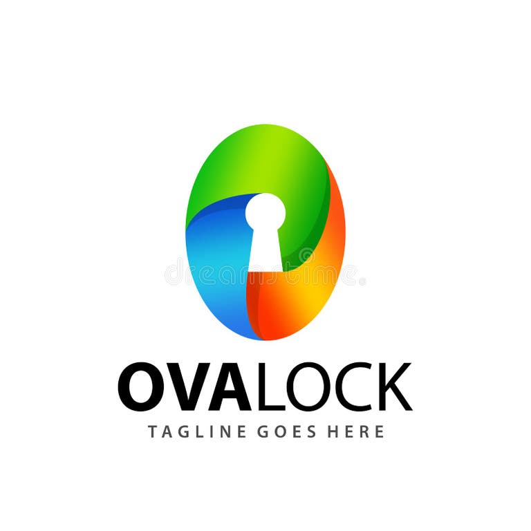 Abstract Oval Key Lock Logo Design Template Vector Stock Vector ...