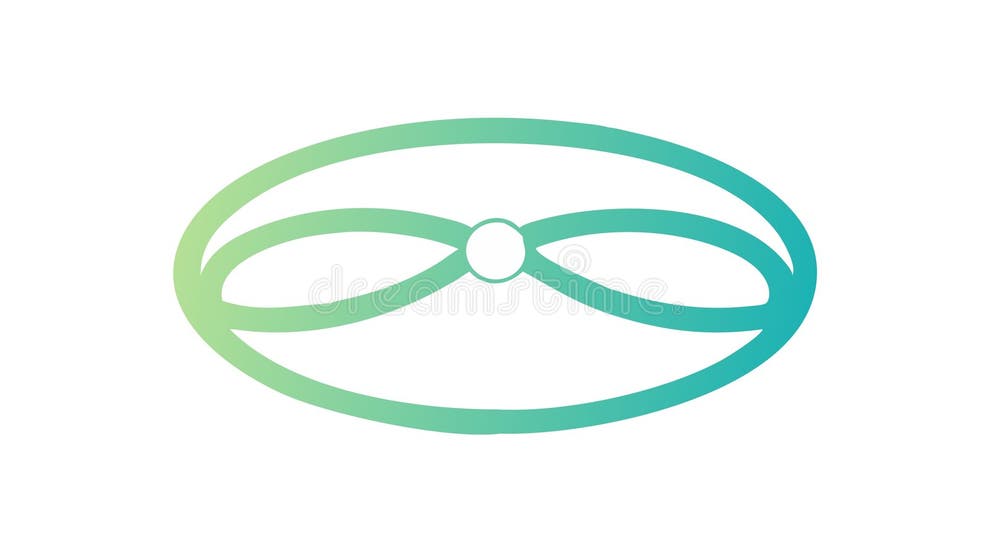 Abstract Oval Loop with Bar, Symbolizes Connection or Closure , Vector ...