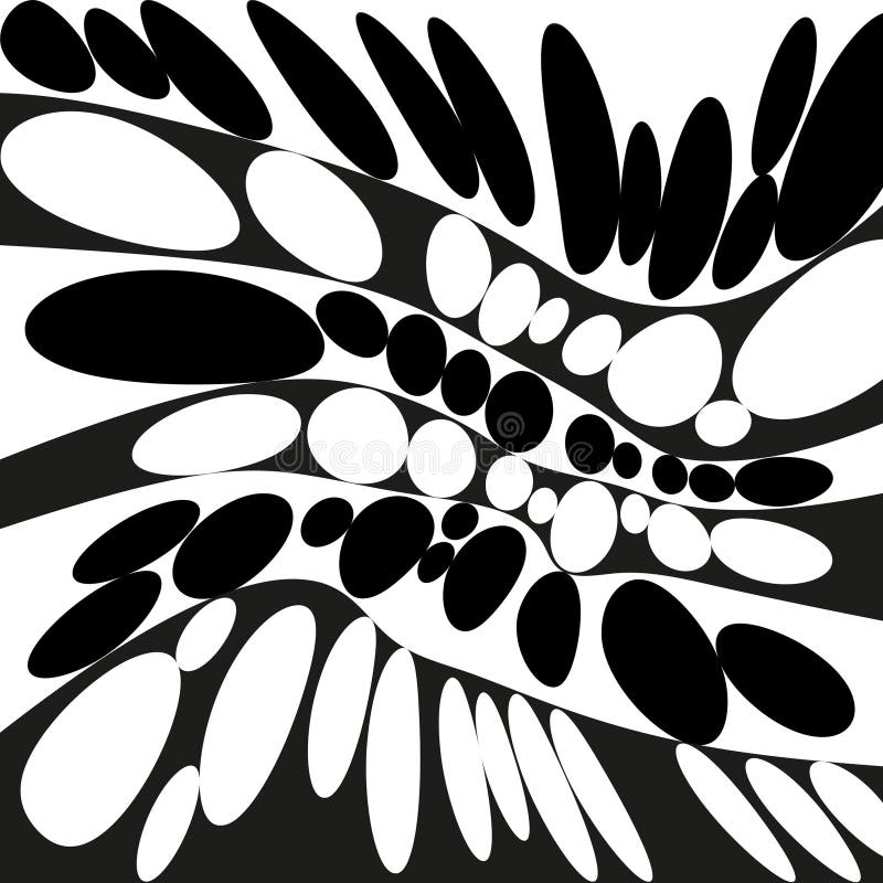 Abstract Oval Pattern. Geometric Wave Shape. Black White Contrast ...