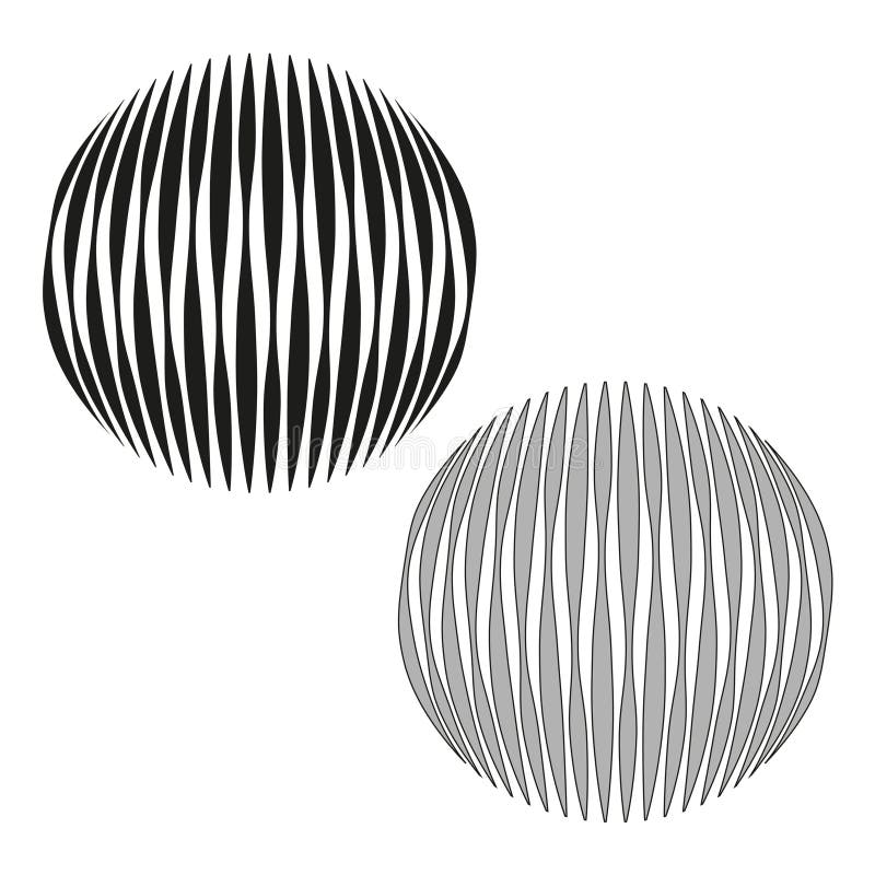 Abstract Oval Shape. Black Optical Illusion. Gray Curved Structure ...