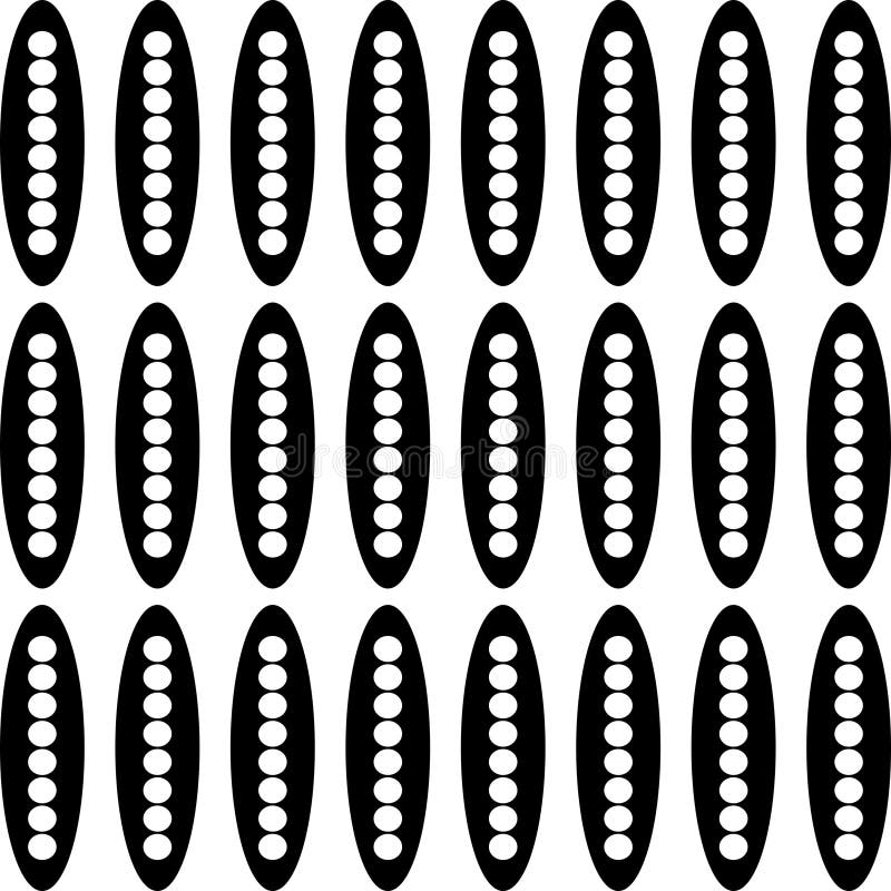 Abstract Oval Shape Inside Circles Pattern Repeated Design on White ...
