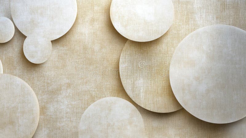 Abstract Oval Shapes on Textured Beige Background Stock Illustration ...