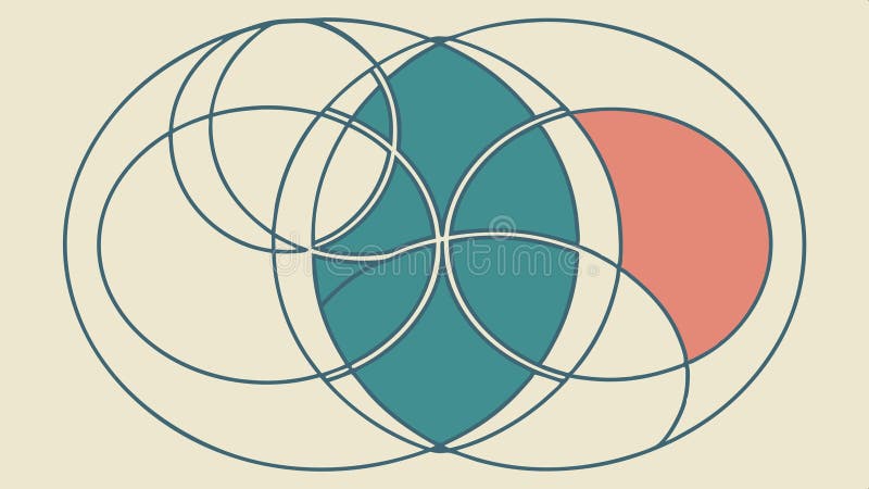 Abstract Overlapping Circles Geometric Pattern Layered Design Element Vector Design Generative