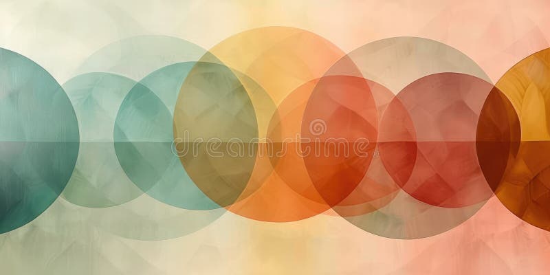 Abstract Overlapping Circles in Pastel Colors. Digital Image for Design ...