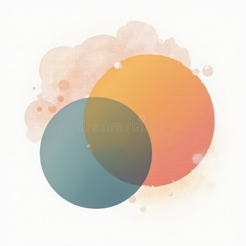 Abstract Overlapping Circles Representing Two Connected Souls on a ...