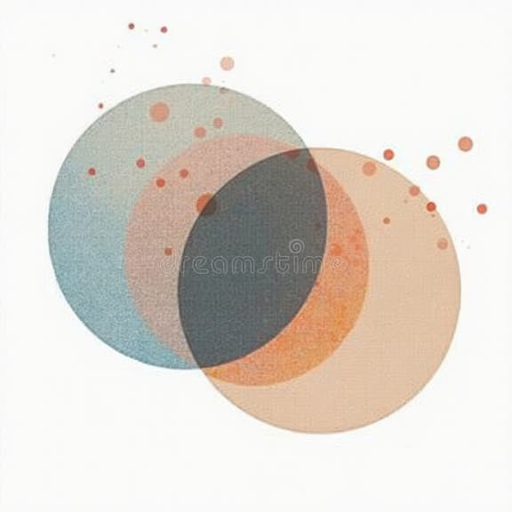Abstract Overlapping Circles Representing Two Connected Souls on a ...