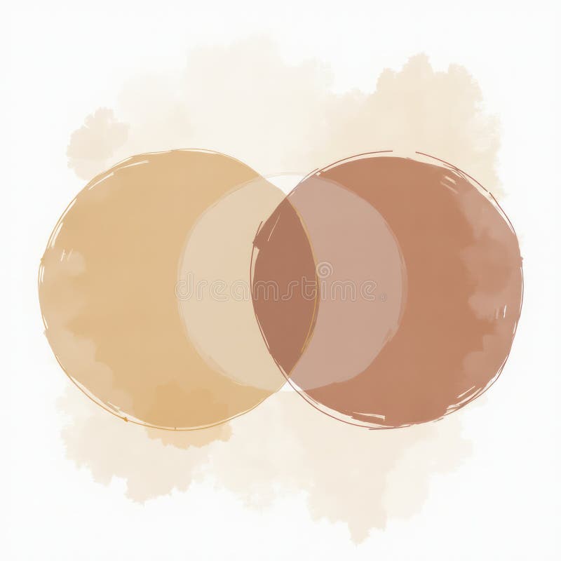 Abstract Overlapping Circles Representing Two Connected Souls on a ...