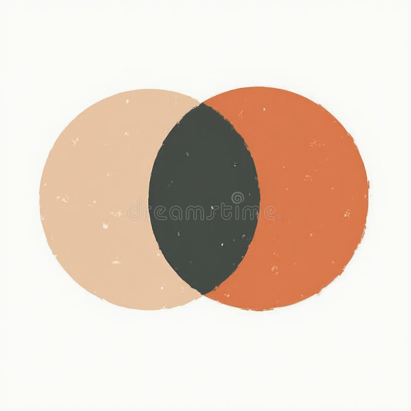 Abstract Overlapping Circles Representing Two Connected Souls on a ...