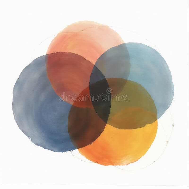 Abstract Overlapping Circles Representing Two Connected Souls on a ...