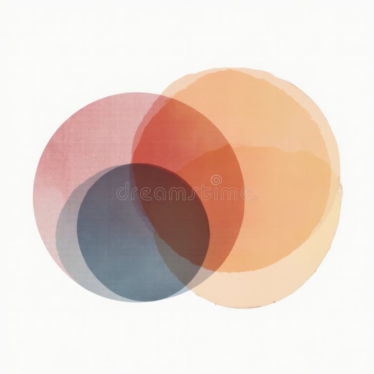 Abstract Overlapping Circles Representing Two Connected Souls on a ...