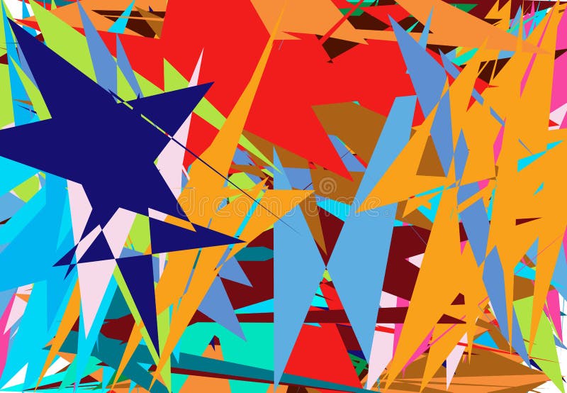 Abstract Overlapping Colorful Shapes. Geometric Art Background, Pattern ...