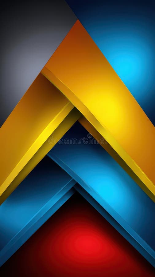 Abstract Overlapping Geometric Shapes in Yellow Blue and Red Color ...