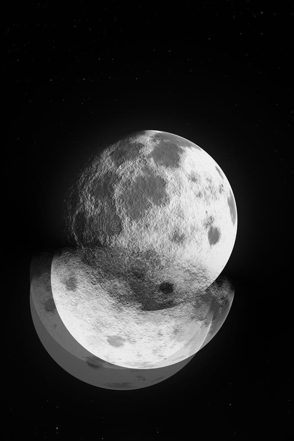 Abstract Overlapping Planets Suitable in Far Space, Planet and Moon ...