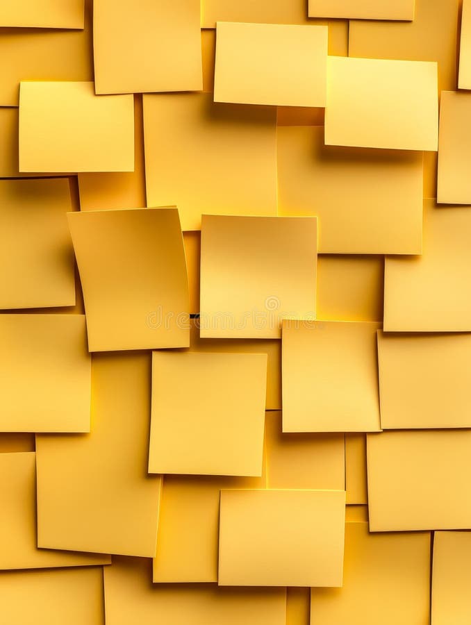 Abstract Overlapping Yellow Sticky Notes a Vibrant Image Symbolizing ...