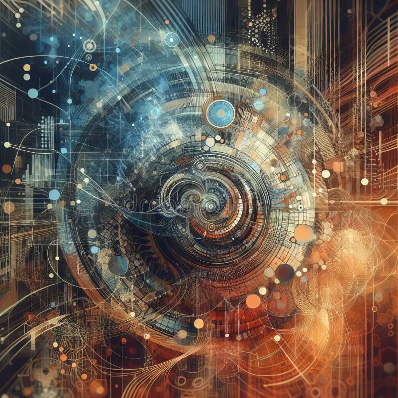 Abstract Overlay an Abstract Pattern Overlaid on a Realistic Ima Stock ...