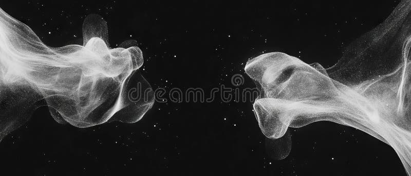Abstract Overlay Texture with Shapes and Dust Particles Against a Black ...
