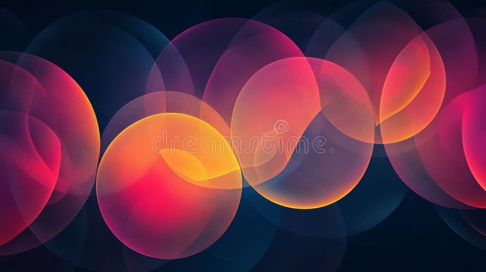 Abstract Overlay of Warm Colored Translucent Circles Stock Illustration ...