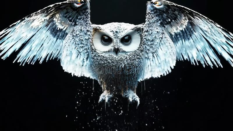 Abstract Owl in Flight with Dynamic Transformative Effects Stock Video ...