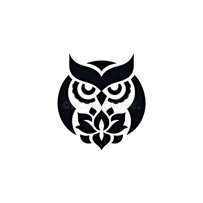 Abstract Owl Logo with Modern and Elegant Design Stock Illustration ...