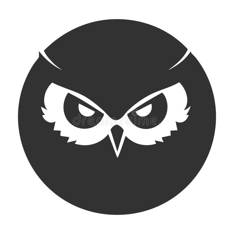 Abstract Owl Logo in Monochrome Circular Design. Stock Vector ...