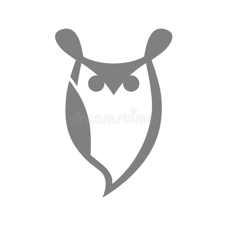 Abstract Owl Symbol, Icon on White Background. Stock Vector ...