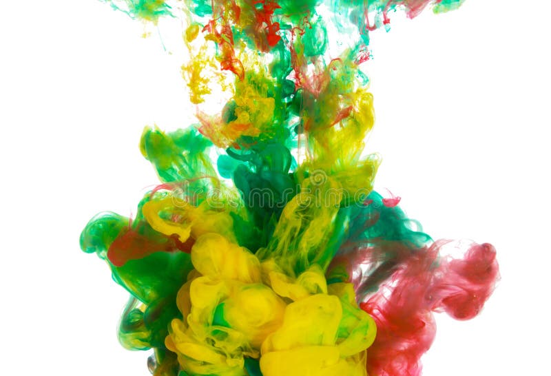 Abstract Paint Background of Mixing Colors Ink Splash in the Water ...