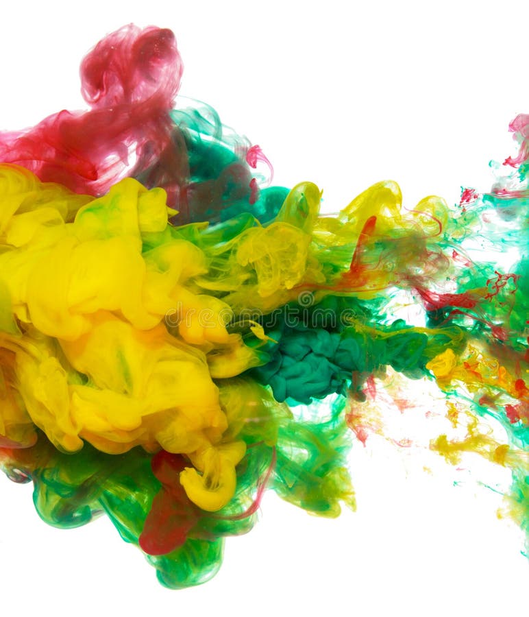 Abstract Paint Background of Mixing Colors Ink Splash in the Water ...
