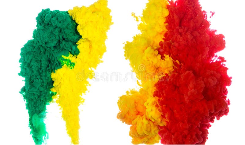 Abstract Paint Background Multi Color Ink Splash in the Water Isolated ...