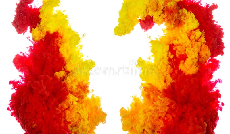 Abstract Paint Background Multi Color Ink Splash in the Water Isolated ...