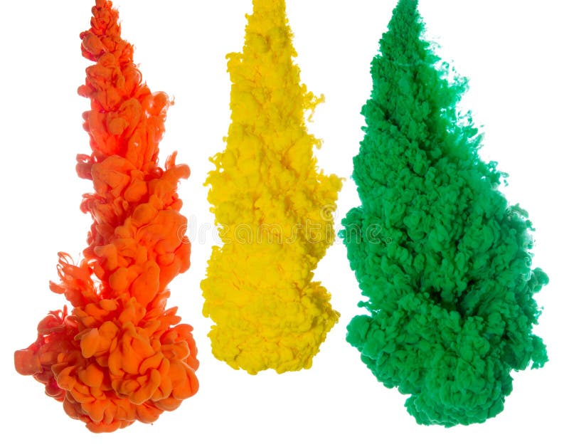 Abstract Paint Background Multi Color Ink Splash in the Water Isolated ...