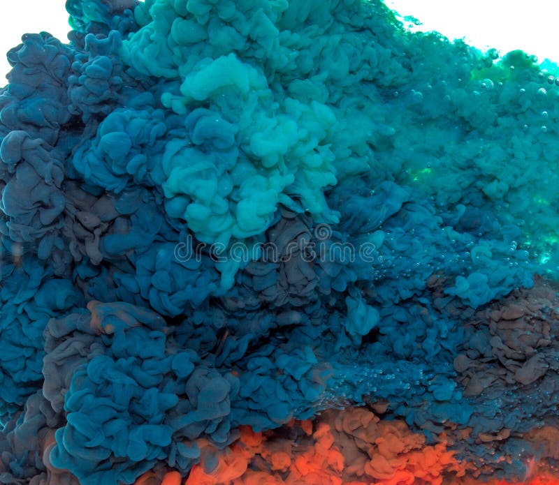 Abstract Paint Background Multi Color Ink Splash in the Water Isolated ...