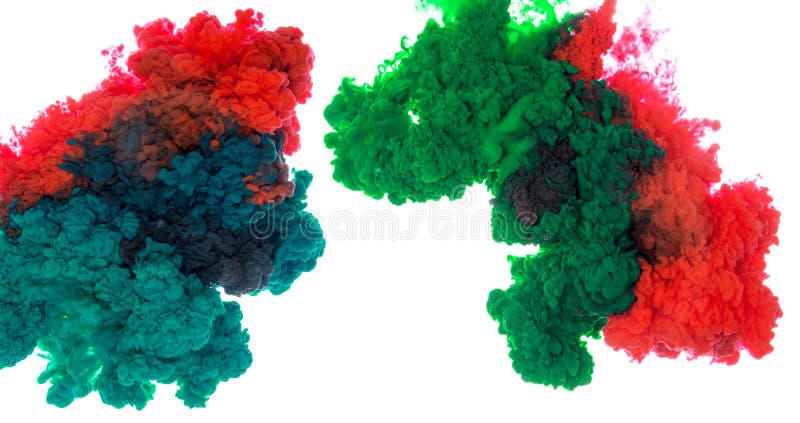 Abstract Paint Background Multi Color Ink Splash in the Water Isolated ...