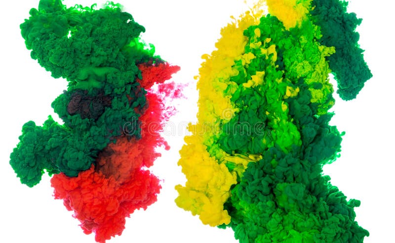 Abstract Paint Background Multi Color Ink Splash in the Water Isolated ...